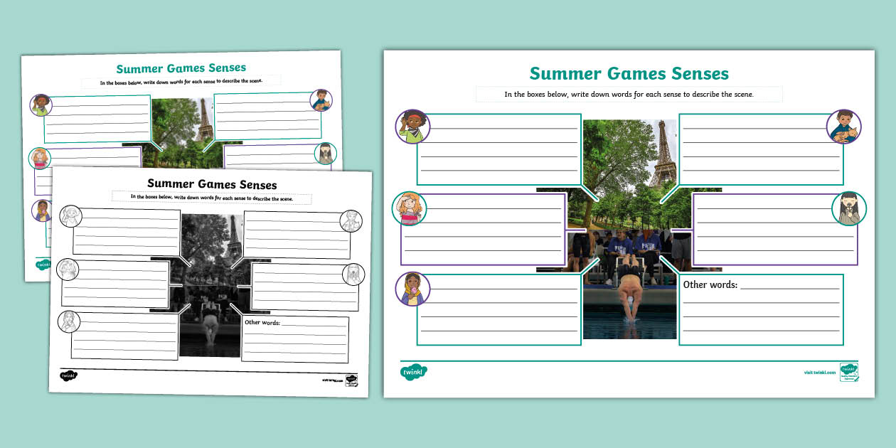 Summer Games Senses Mind Map (teacher made) - Twinkl