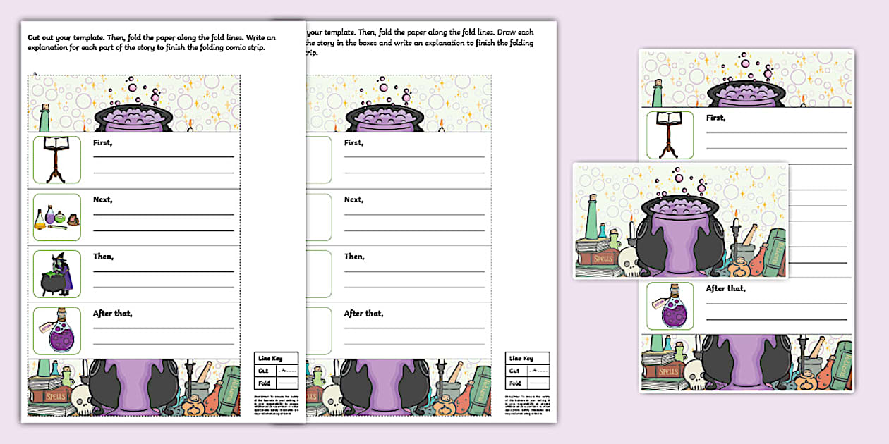 Making a Potion Folding Sequencing Template - Twinkl