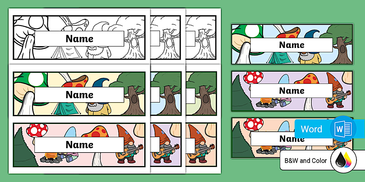 Editable Happy Campers! Desk Nameplates (teacher made)