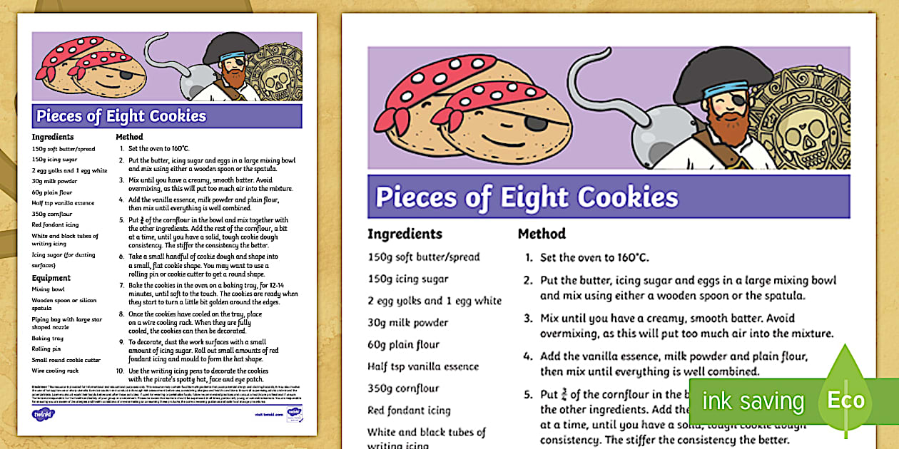 Pieces of Eight Cookies Pirate Recipe Step-by-Step Instructions