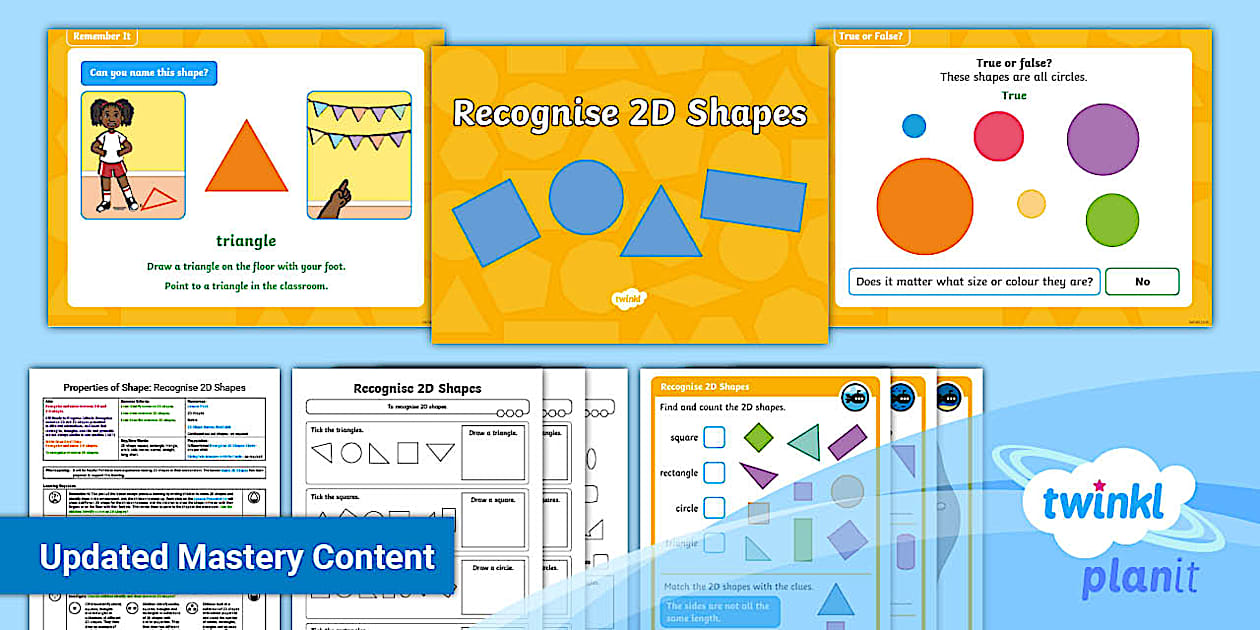 👉 Y1 Recognise 2D Shapes Planit Maths Lesson 2 - Twinkl