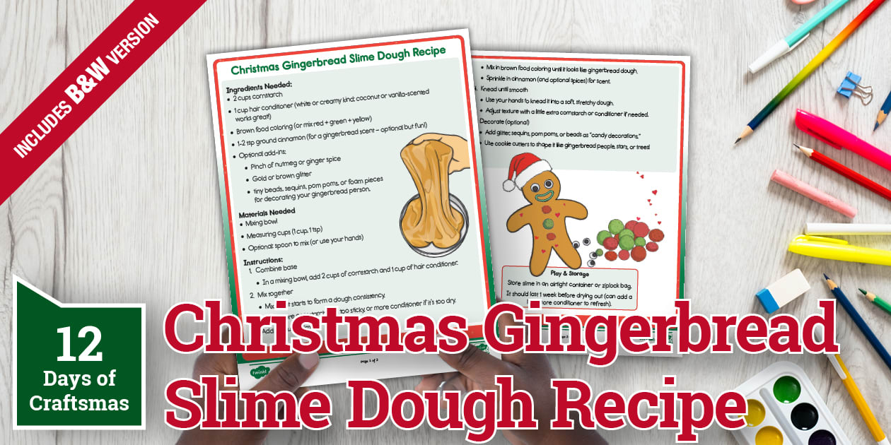 12 Days Of Craftsmas: Christmas Gingerbread Slime Dough Recipe