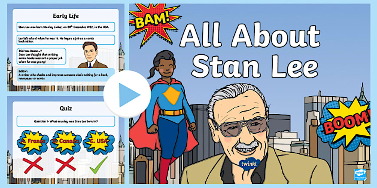 KS1 All About Stan Lee PowerPoint (teacher made) - Twinkl
