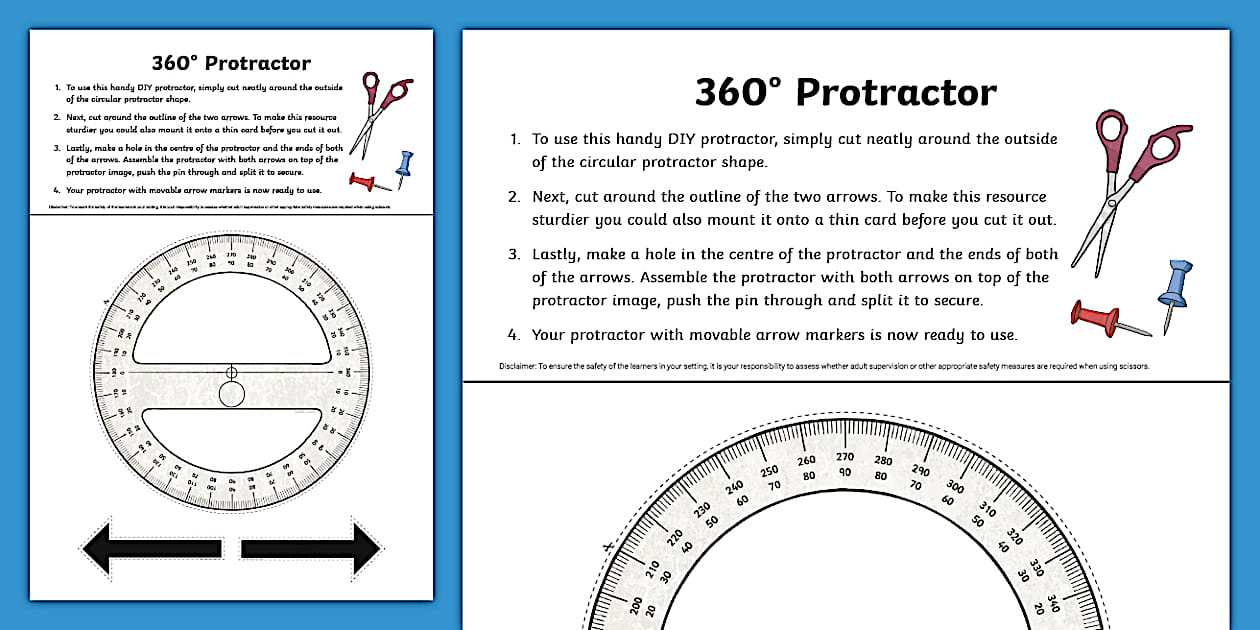 360 Degree Protractor (Teacher-Made) - Twinkl