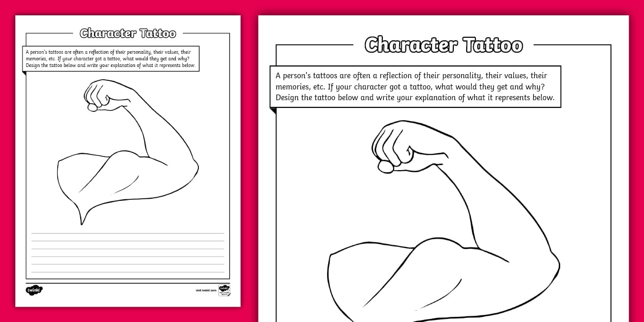Character Tattoo Activity for 6th-8th Grade (teacher made)
