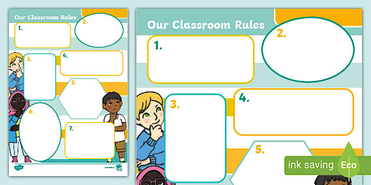 Our Classroom Rules Editable Display Poster 1st/2nd Classes
