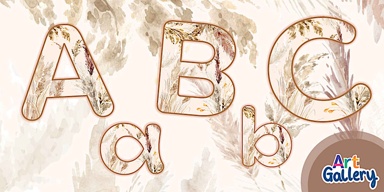 Boho Neutral Display Lettering | Twinkl Art Gallery - Twinkl