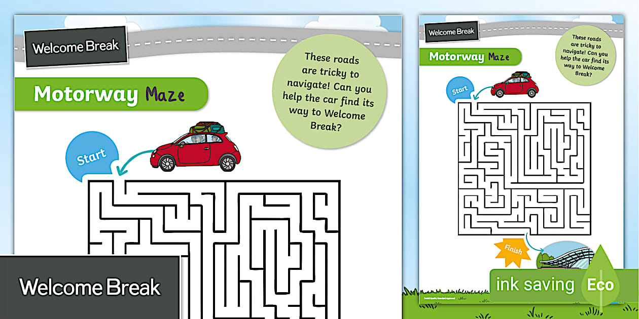 FREE! - Welcome Break: Motorway Maze (teacher made) - Twinkl