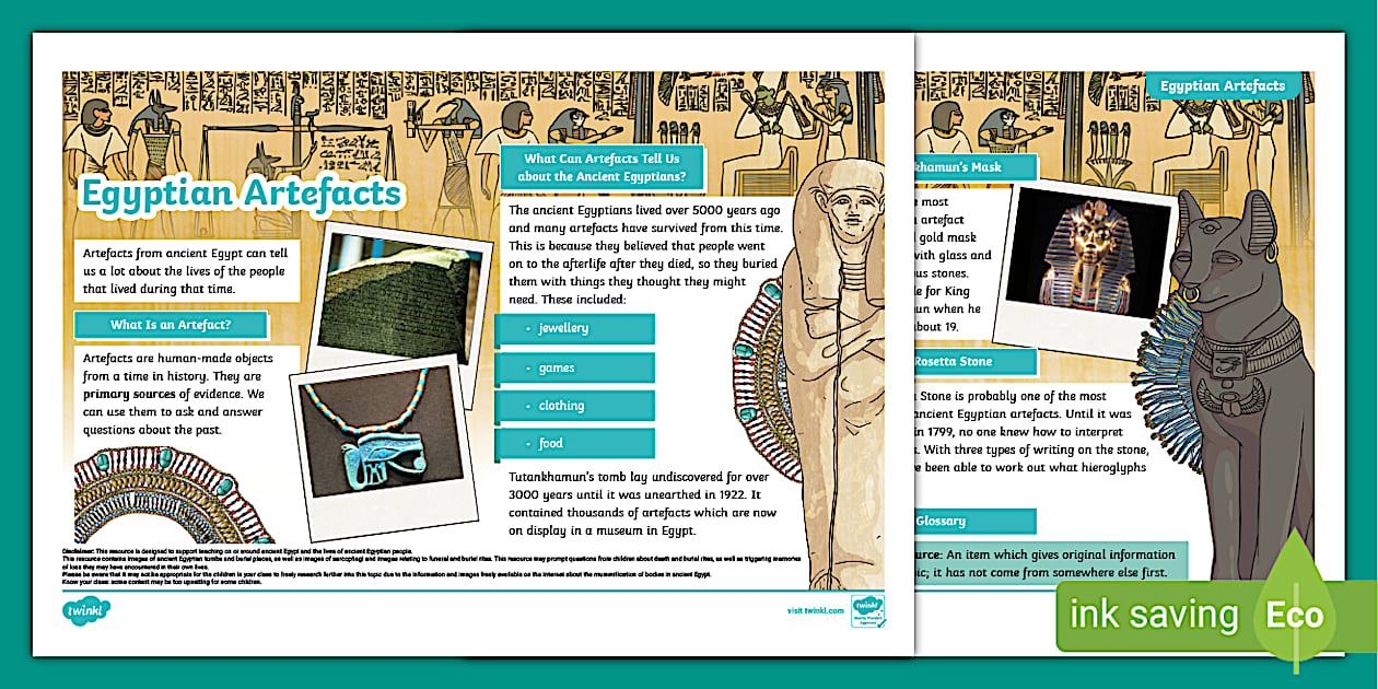 Egyptian Artefacts Fact File - Twinkl - KS2 (teacher made)