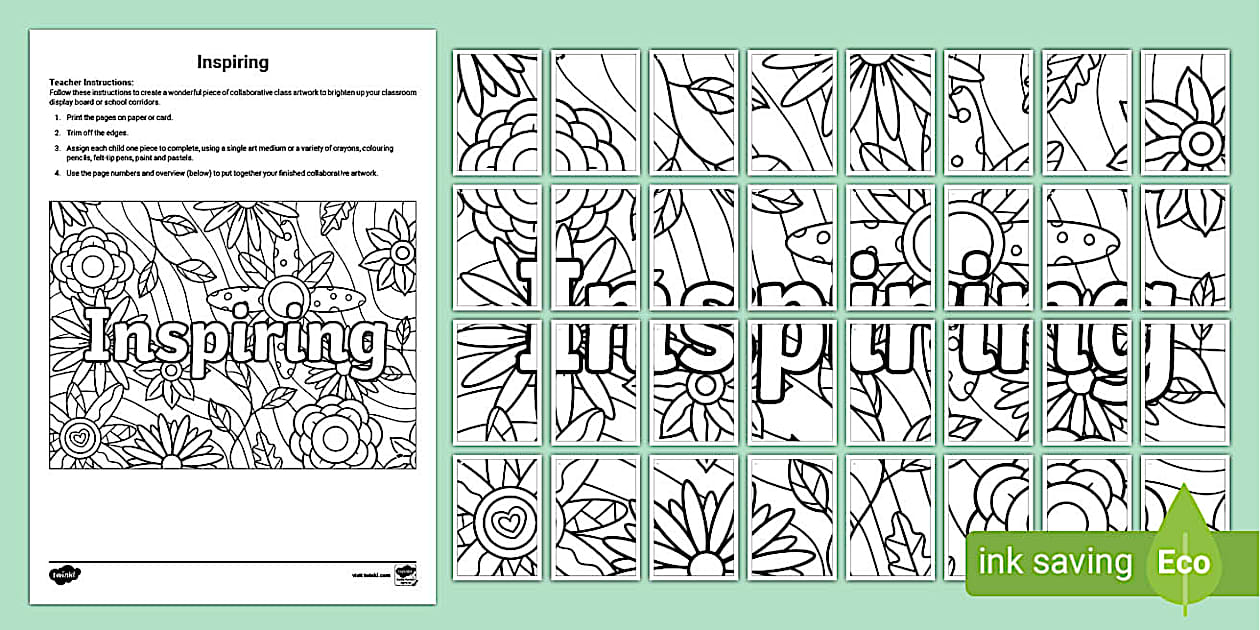 Inspiring Collaborative Colouring - Classroom Art - Twinkl