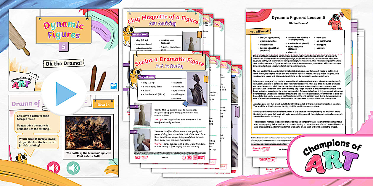 LKS2 Art Lesson: Dynamic Figure Sculpture (teacher made)