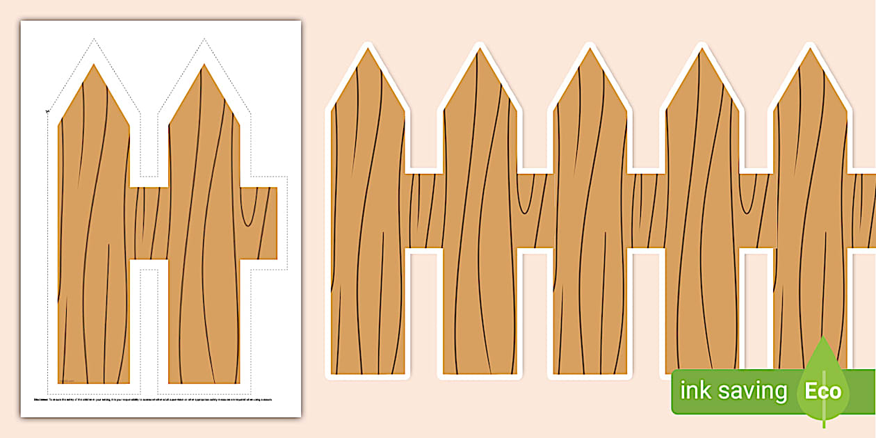 Brown Picket Fence Cut-Out,Fence Display (Teacher-Made)