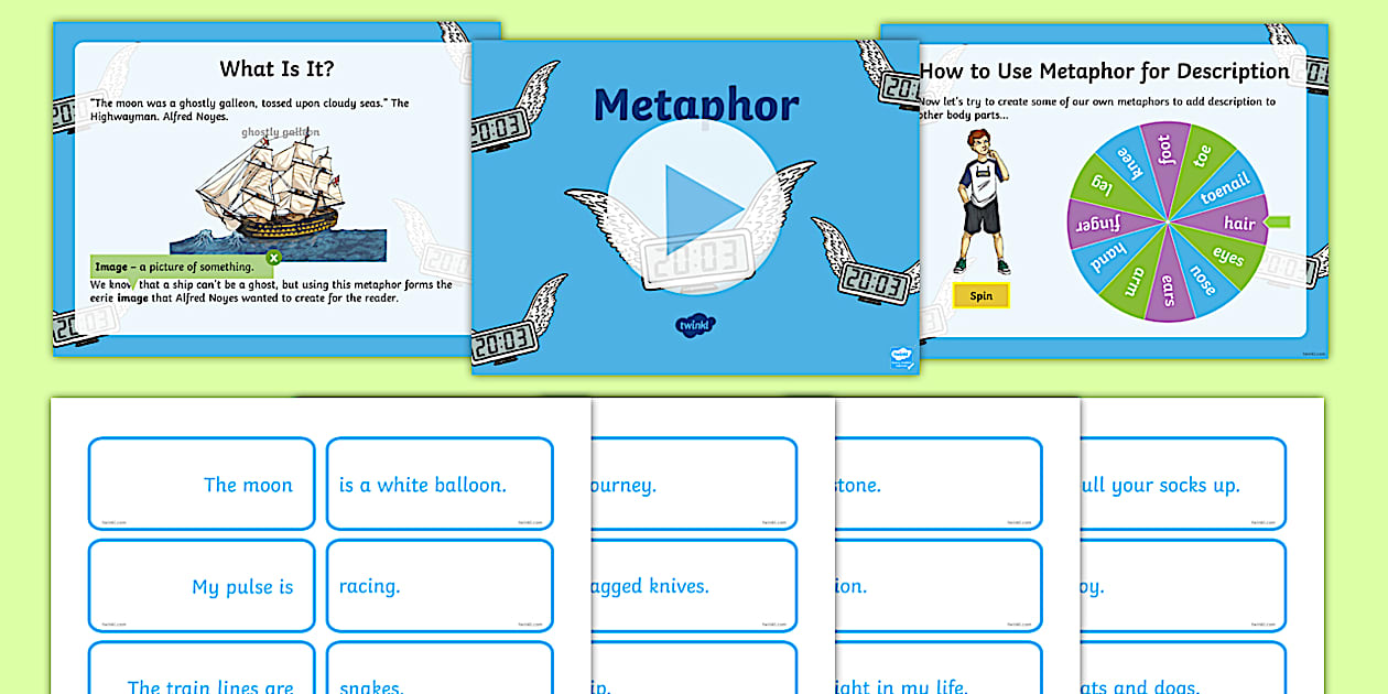 Metaphor Examples KS2 - PowerPoint - Activity Pack - Primary