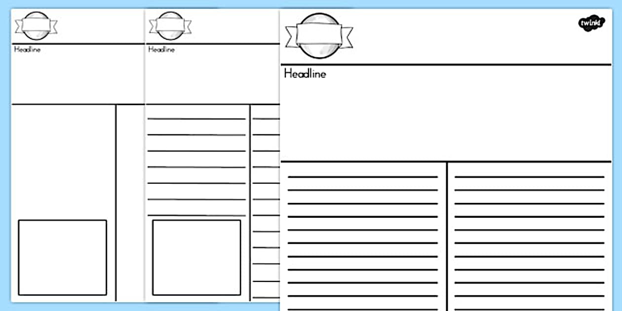 Blank Newspaper Writing Frame | Teaching Resources - Twinkl