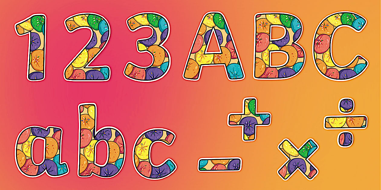 Holi Bulletin Board Letters and Numbers (teacher made)