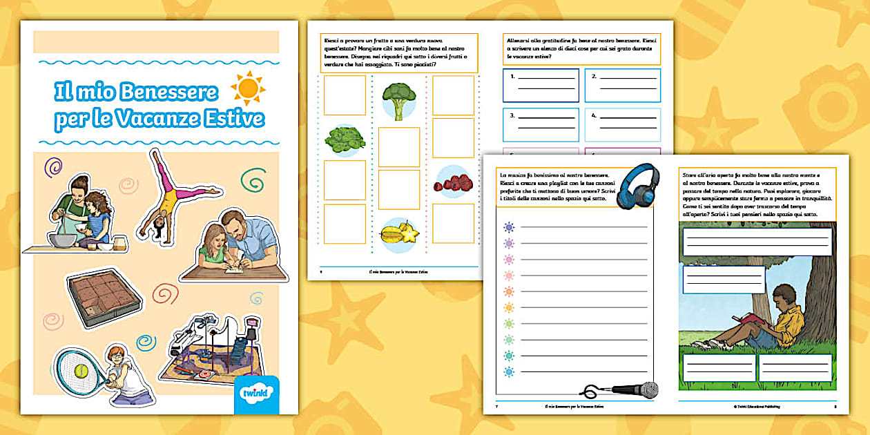 Il mio Benessere per le Vacanze Estive - Twinkl