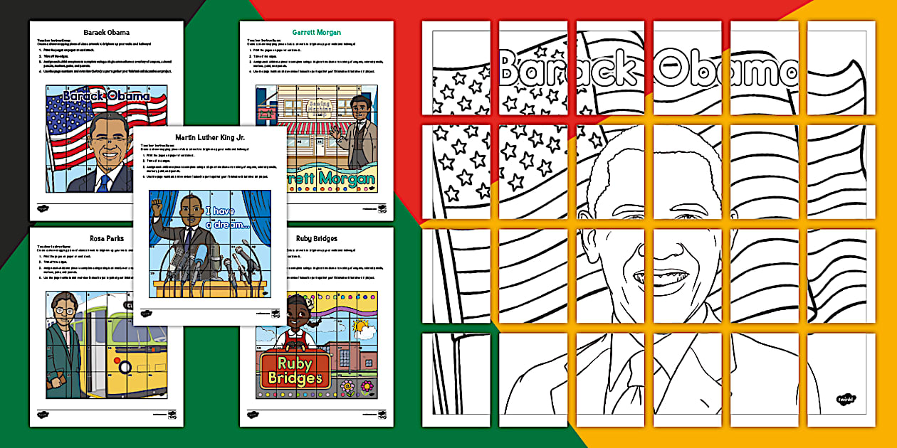 Black History Month Famous Figures Collaborative Art Bundle