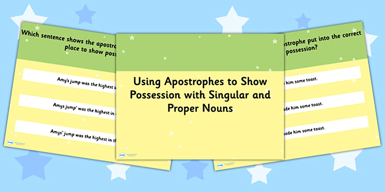 Using an Apostrophe of Possession with Nouns SPaG PowerPoint