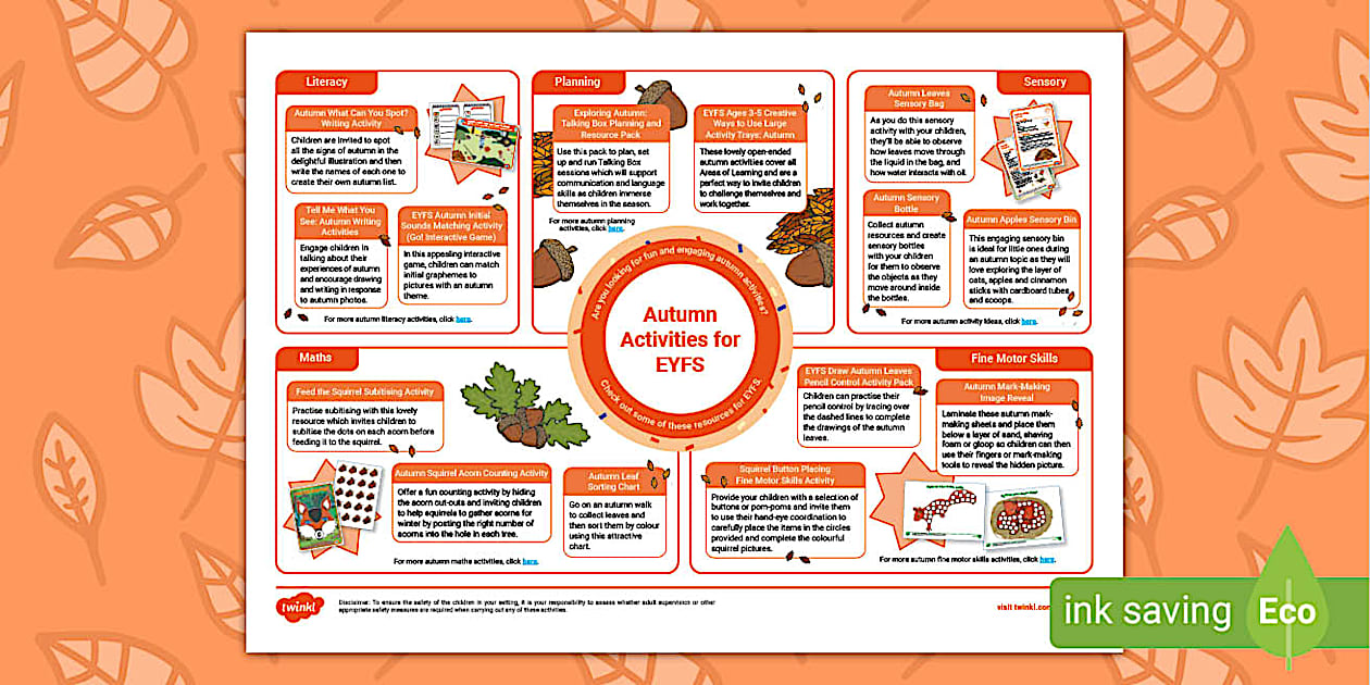 EYFS Autumn Preschool Activities | Twinkl (teacher made)