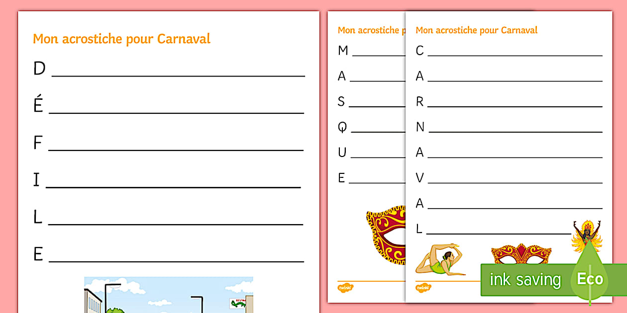 Carnival Acrostic Poem (Teacher-Made) - Twinkl