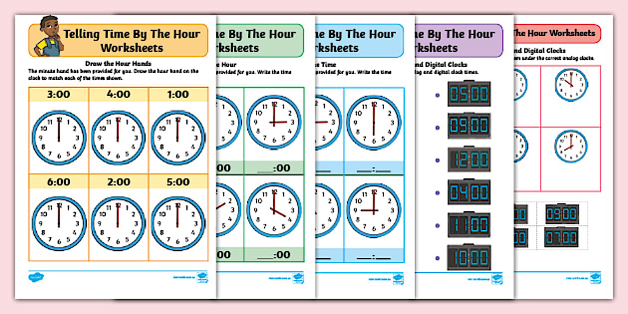 Telling Time By The Hour Worksheets (Teacher-Made) - Twinkl