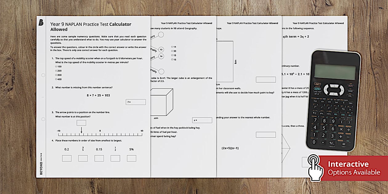NAPLAN Practice Test Year 9 - Australia - Beyond - Twinkl