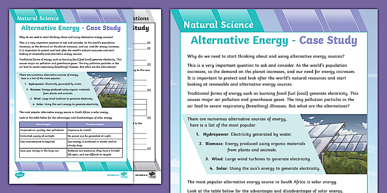 Grade 4 Natural Science: Alternative Energy: A case study
