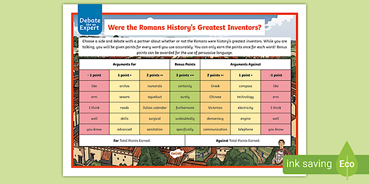 KS2 Debate like an Expert: Were the Romans History’s Greatest Inventors?