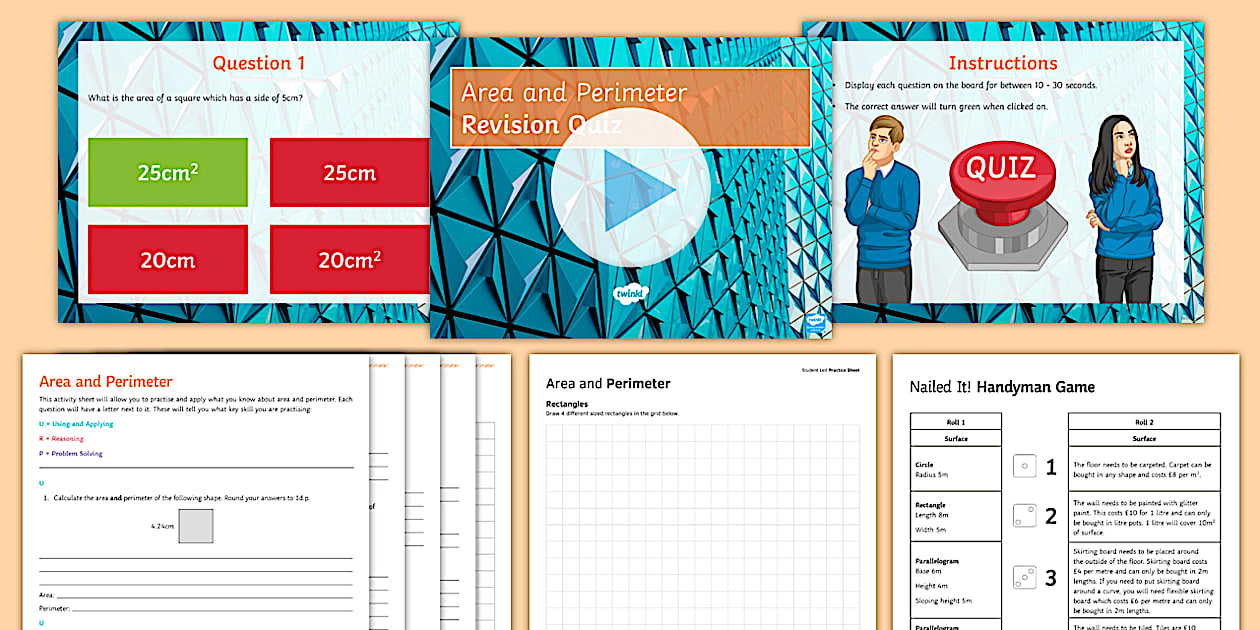 Area Lesson 4: Area and Perimeter of 2D Shapes Revision
