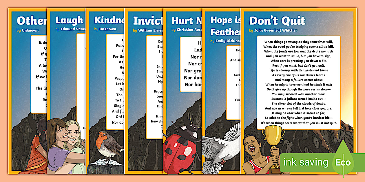 Inspirational Poems for Children Display Pack (teacher made)