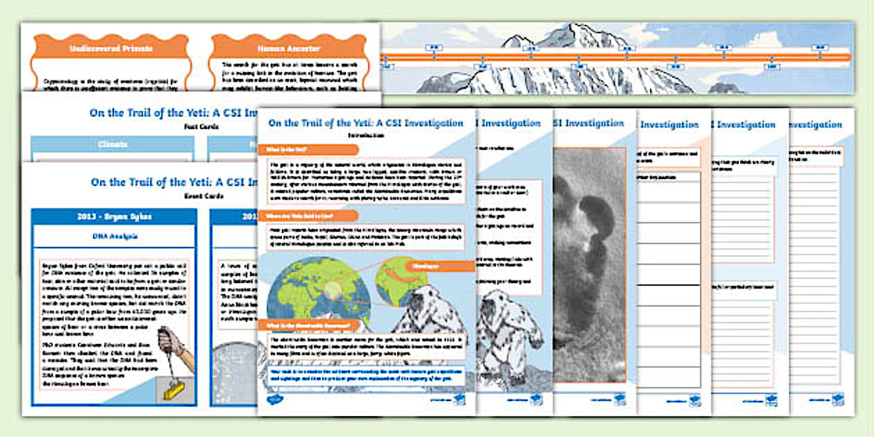 On the Trail of the Yeti: CSI Investigation Pack - Twinkl