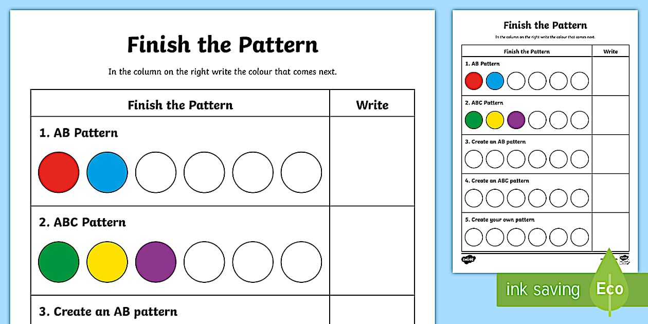 Editable Create your own pattern Worksheet (professor feito)