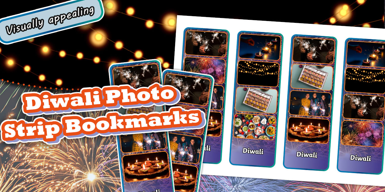 Diwali Photo Strip Bookmarks