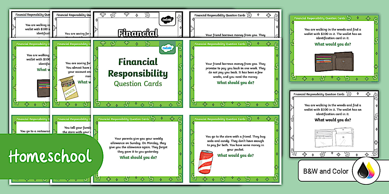 Financial Responsibility Question Cards (Teacher-Made)
