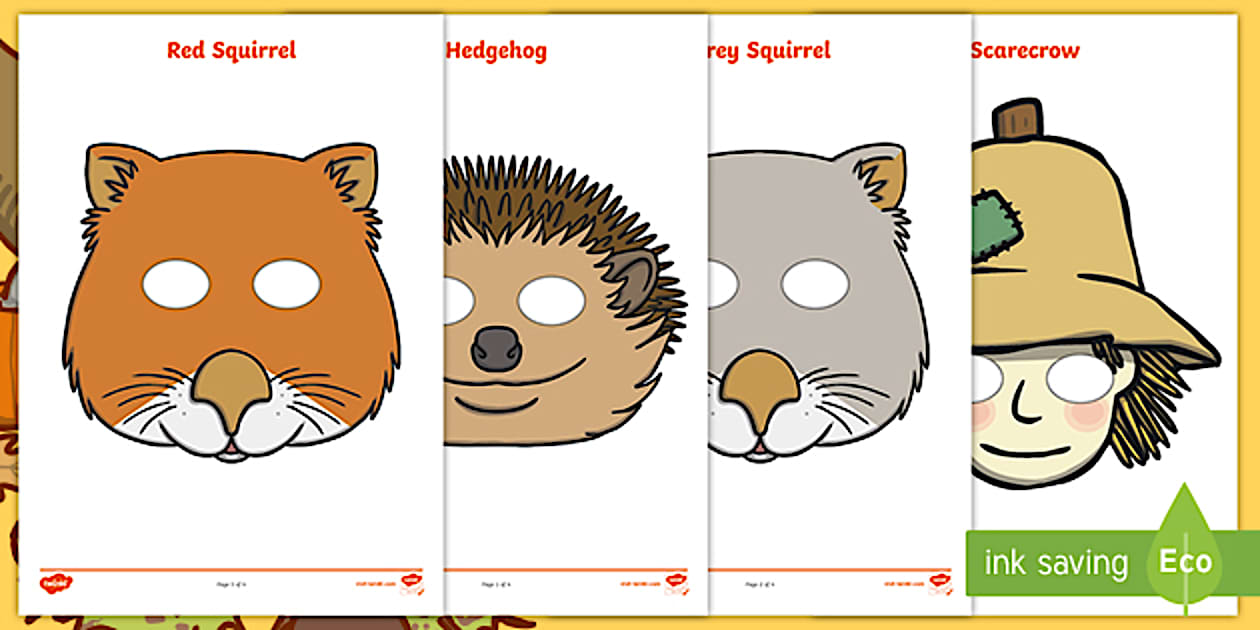 Autumn Animal Role-Play Masks (teacher made) - Twinkl