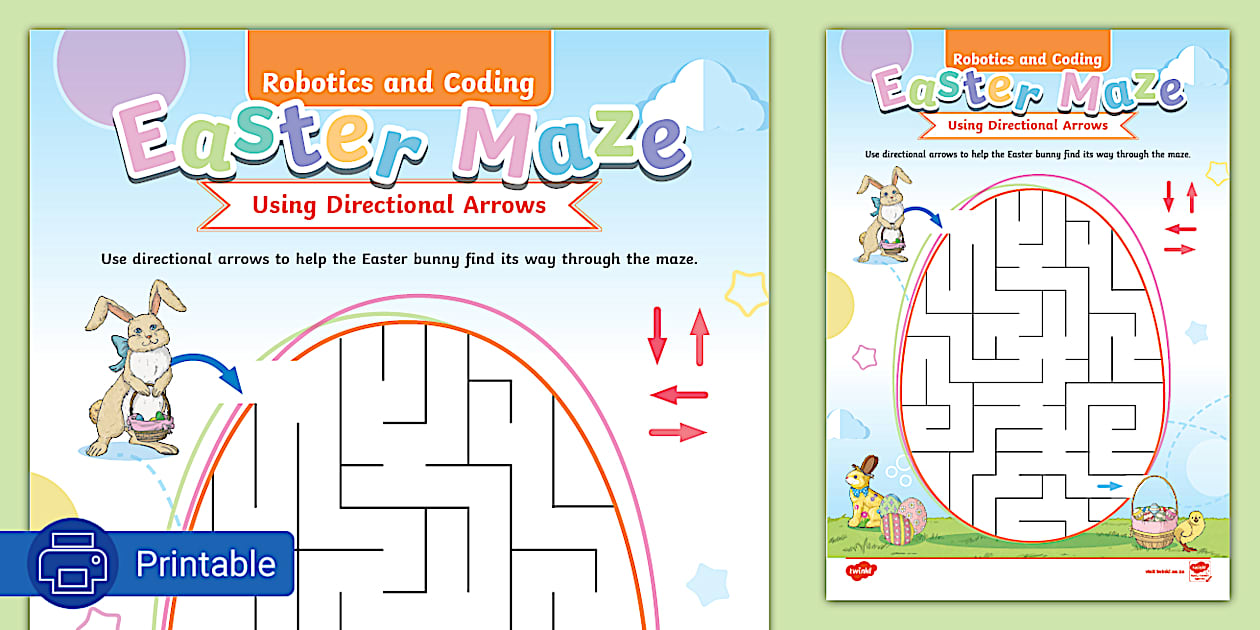 Grade 1 Robotics and Coding - Easter Maze - Twinkl