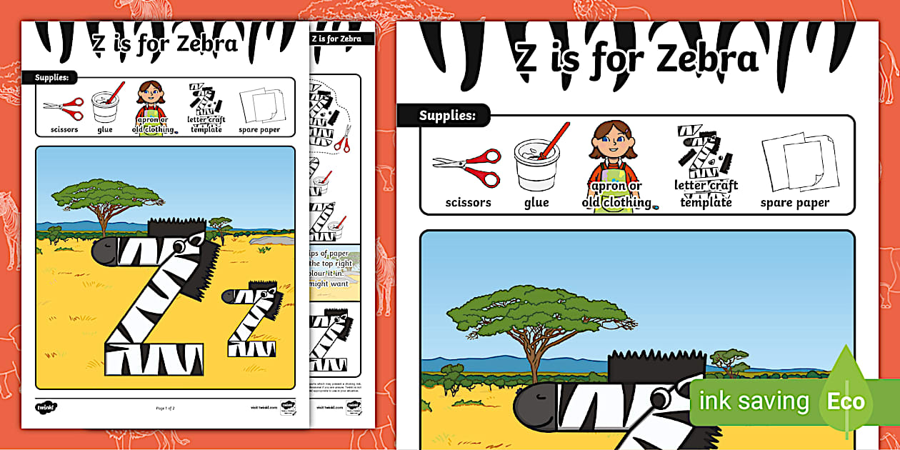 Letter Z Craft - Z is for Zebra (teacher made) - Twinkl