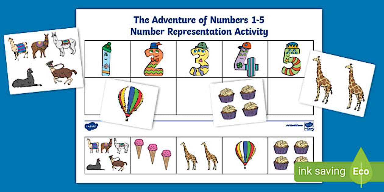 👉 The Adventure of Numbers 1-5 Number Representation Activity