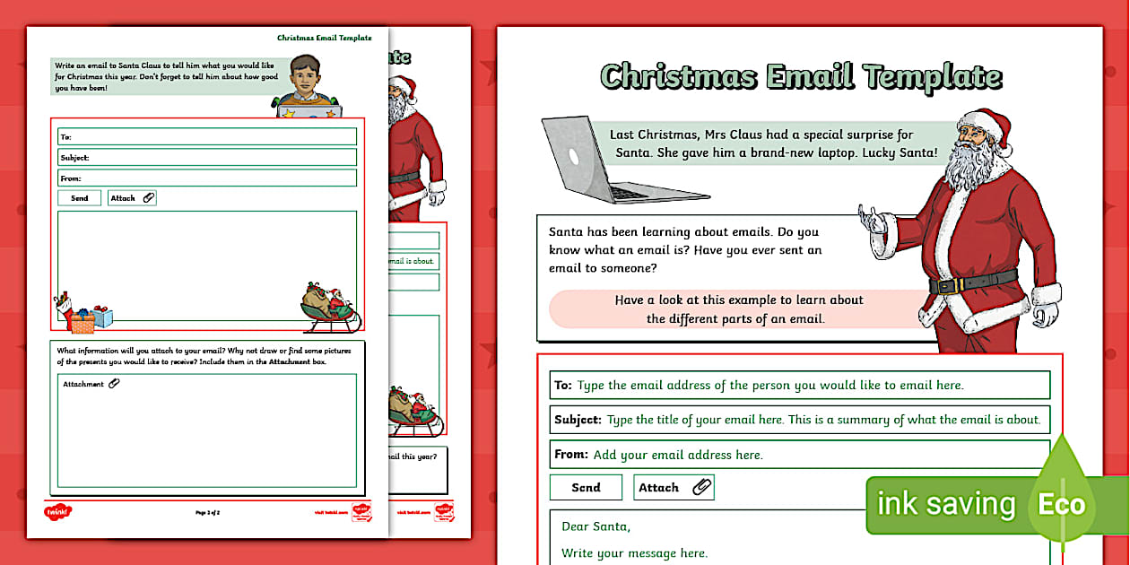 Christmas Email Activity - Twinkl