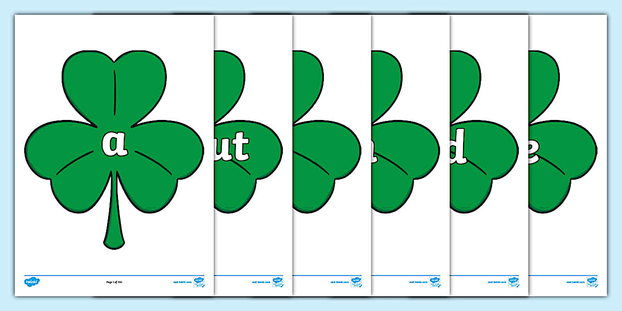 100 High Frequency Words on Clovers (Teacher-Made) - Twinkl