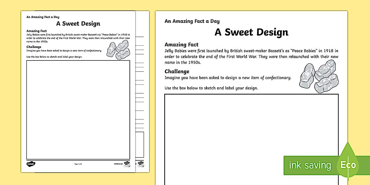 Editable A Sweet Design Worksheet (teacher made) - Twinkl
