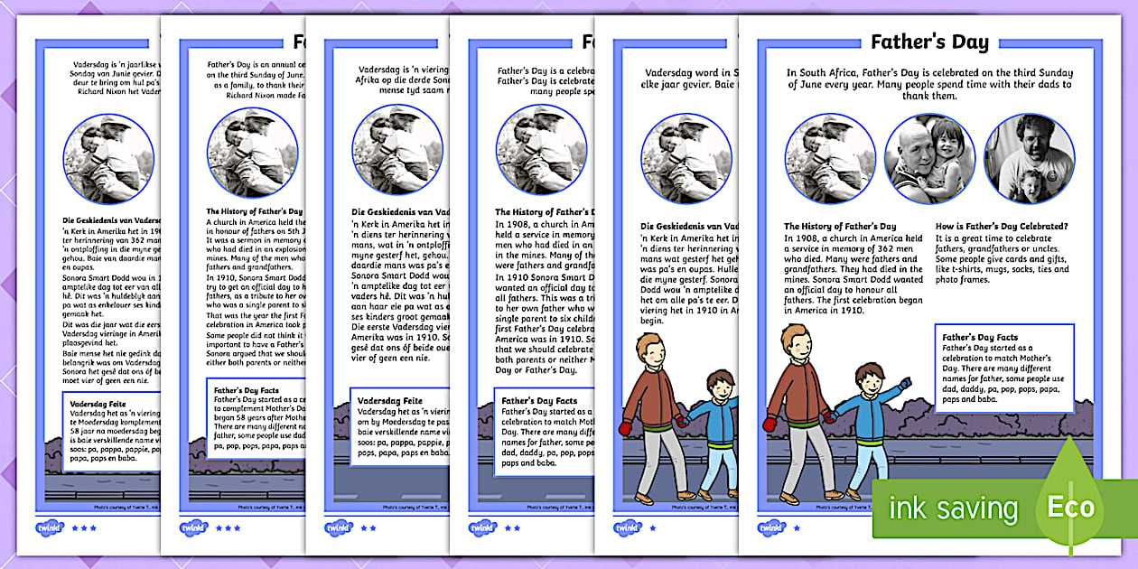 Father's Day Differentiated Reading Comprehension Activity English ...