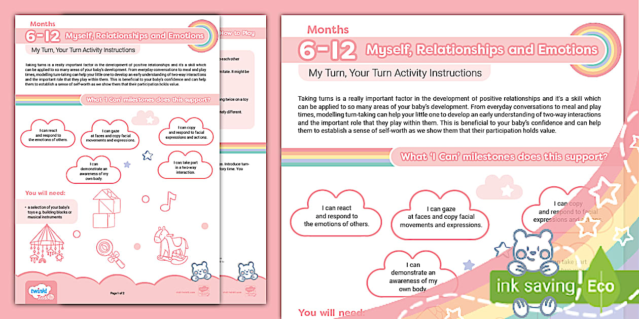 FREE! - 6-12 Months Myself Relationships Emotions My Turn, Your Turn