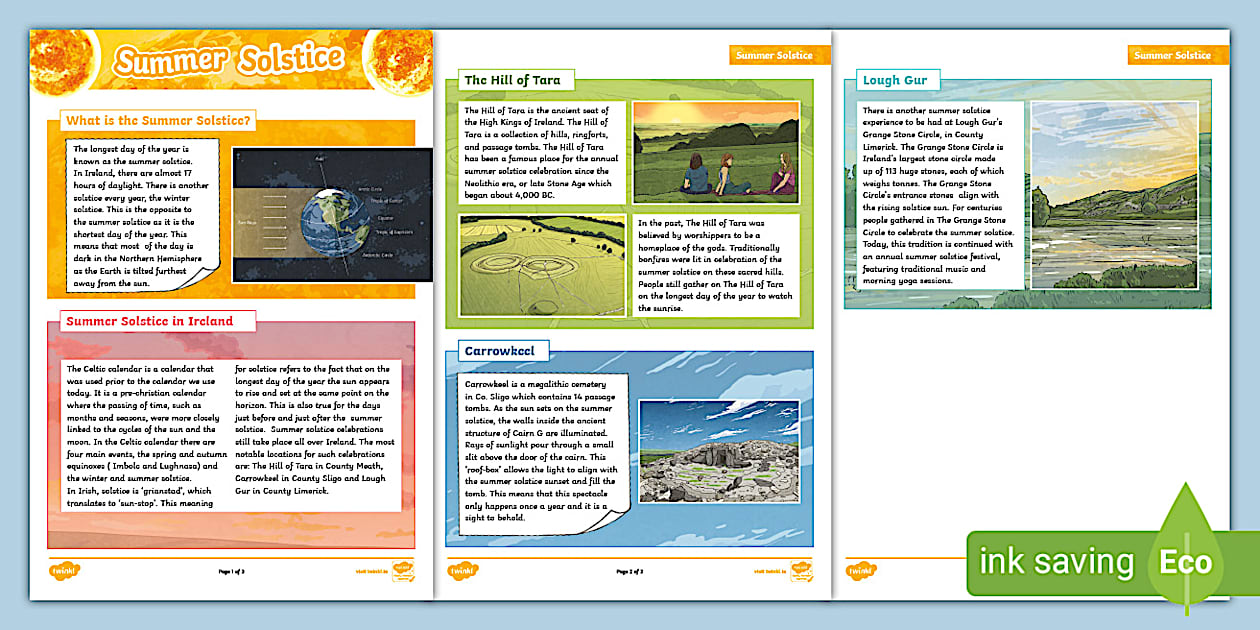 Summer Solstice (Fact File) (l'enseignant a fait) - Twinkl