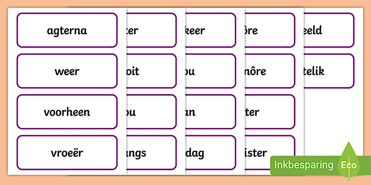 STOMPI - Bywoorde Wanneer? Woordkaarte (teacher made)