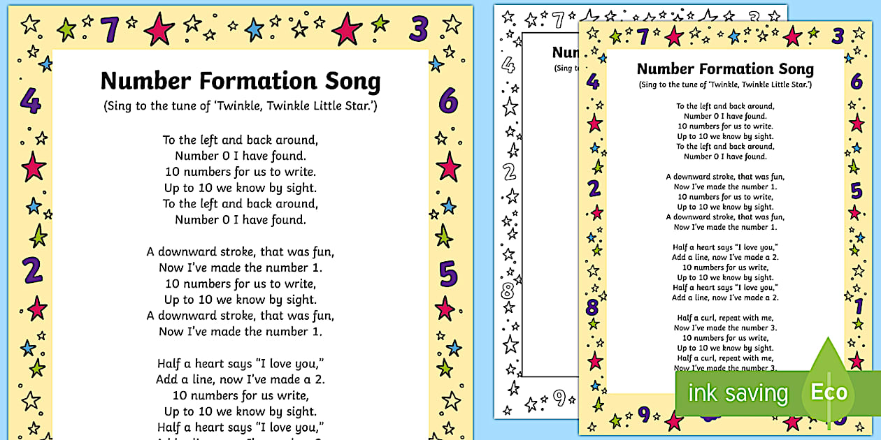 Number Formation Song (teacher made) - Twinkl