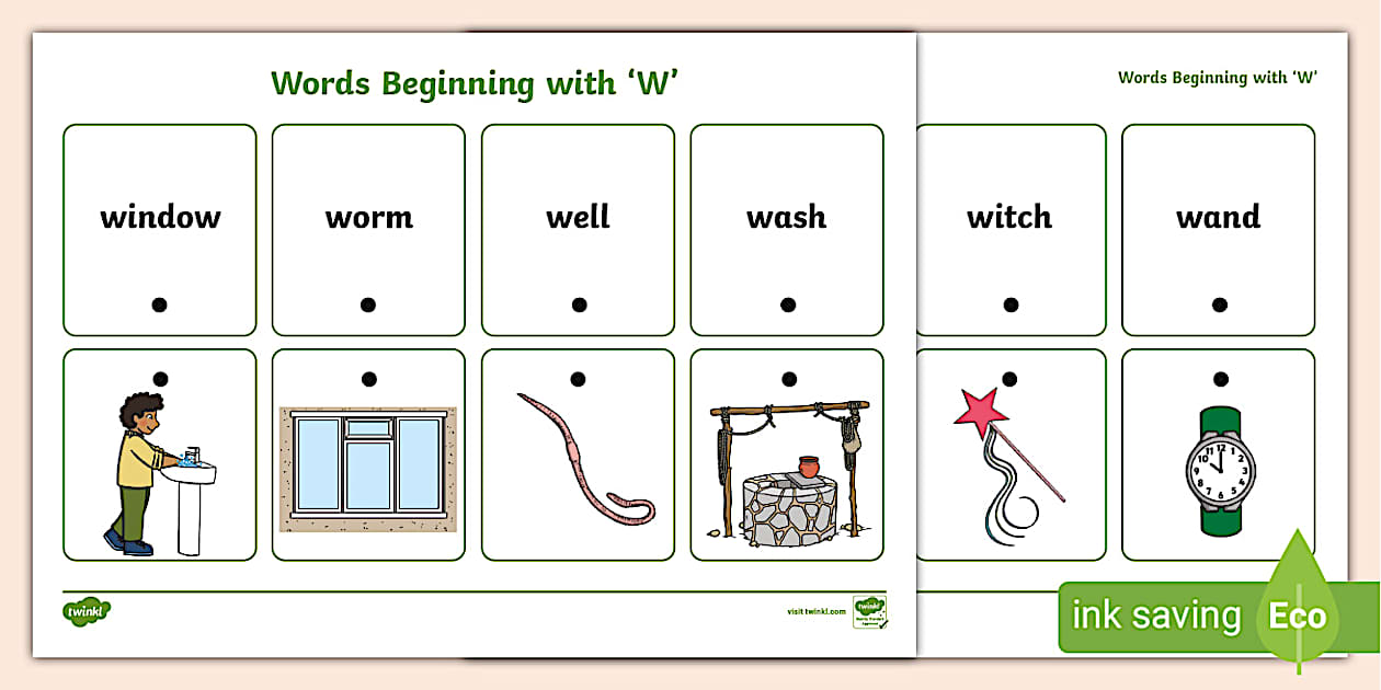 'W' Sound Thread Matching Activity (Teacher-Made) - Twinkl
