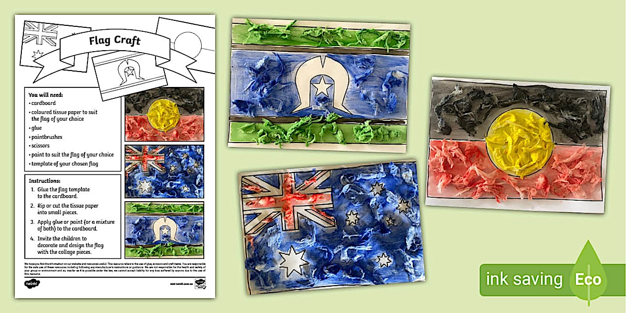 All Australian Flags Craft (teacher made) - Twinkl