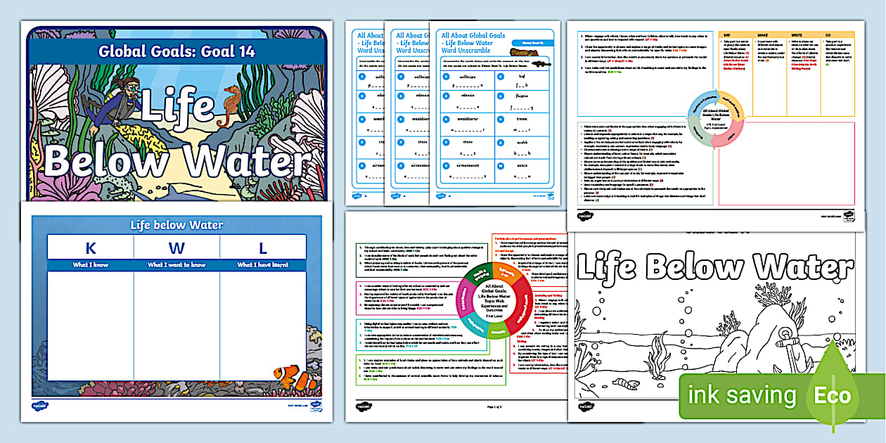 Global Goals Life Below Water CfE First Level Resource Pack