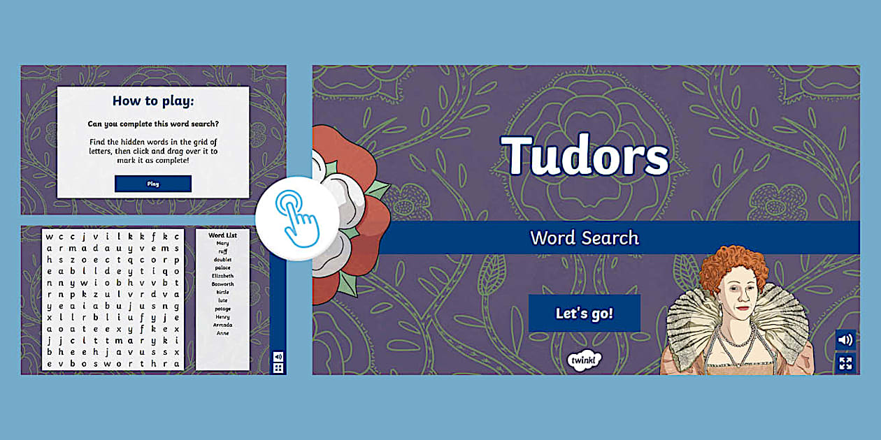 Tudors Find the Answer Interactive Word Search - KS2 -Twinkl